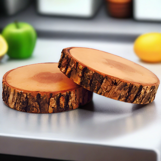 Natural Wood Coasters | With Bark | Tree Wood | ManMadeWoods — ManMade ...