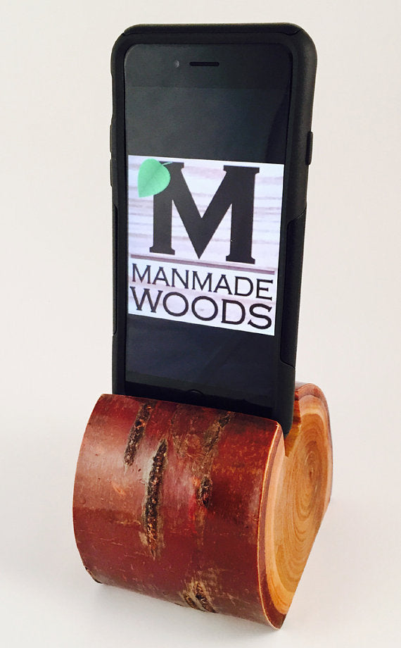 Copper Birch Wood Cell Phone Holder | Natural Wood | ManMadeWoods ...