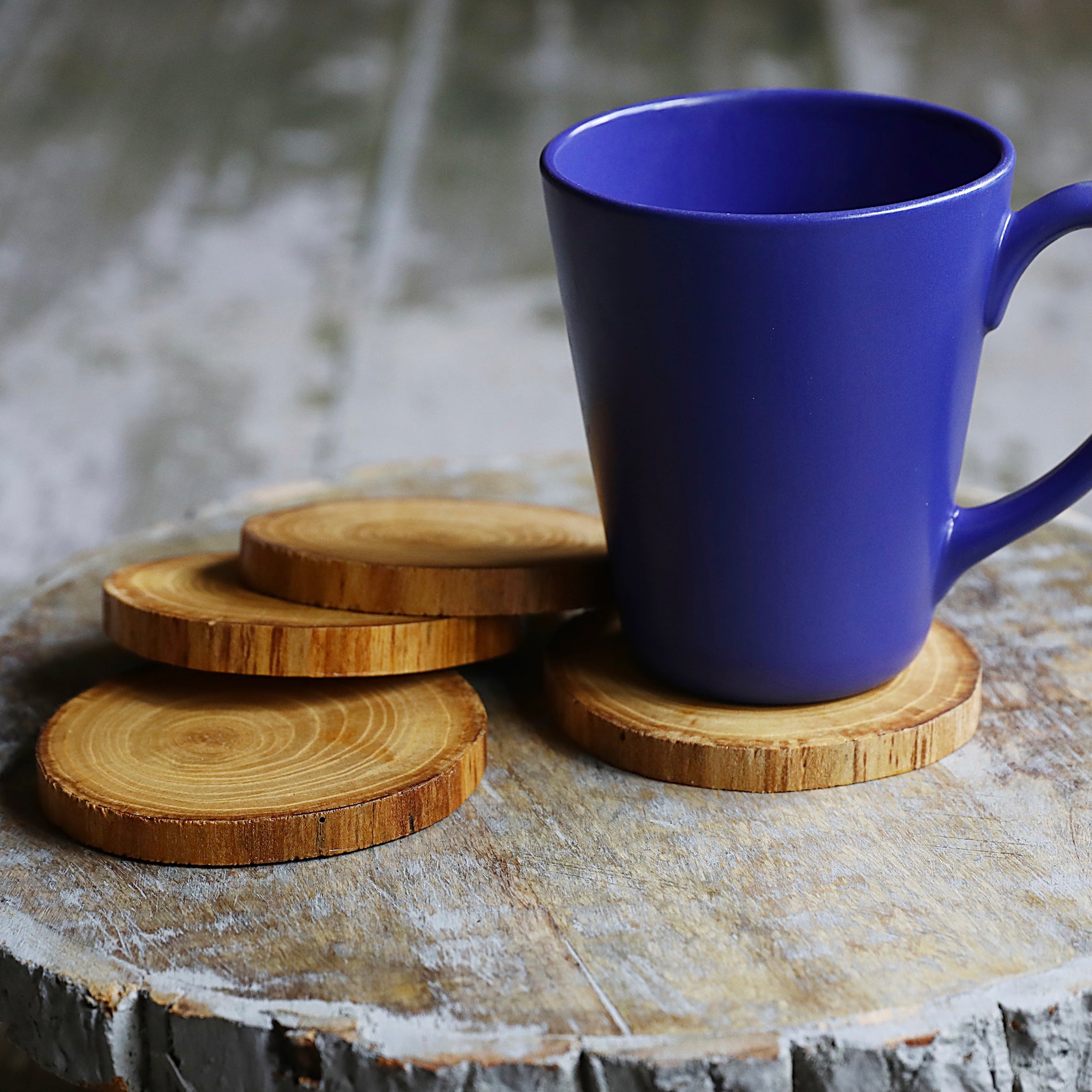 Natural Wood Coasters | With Bark | Tree Wood | ManMadeWoods — ManMade ...