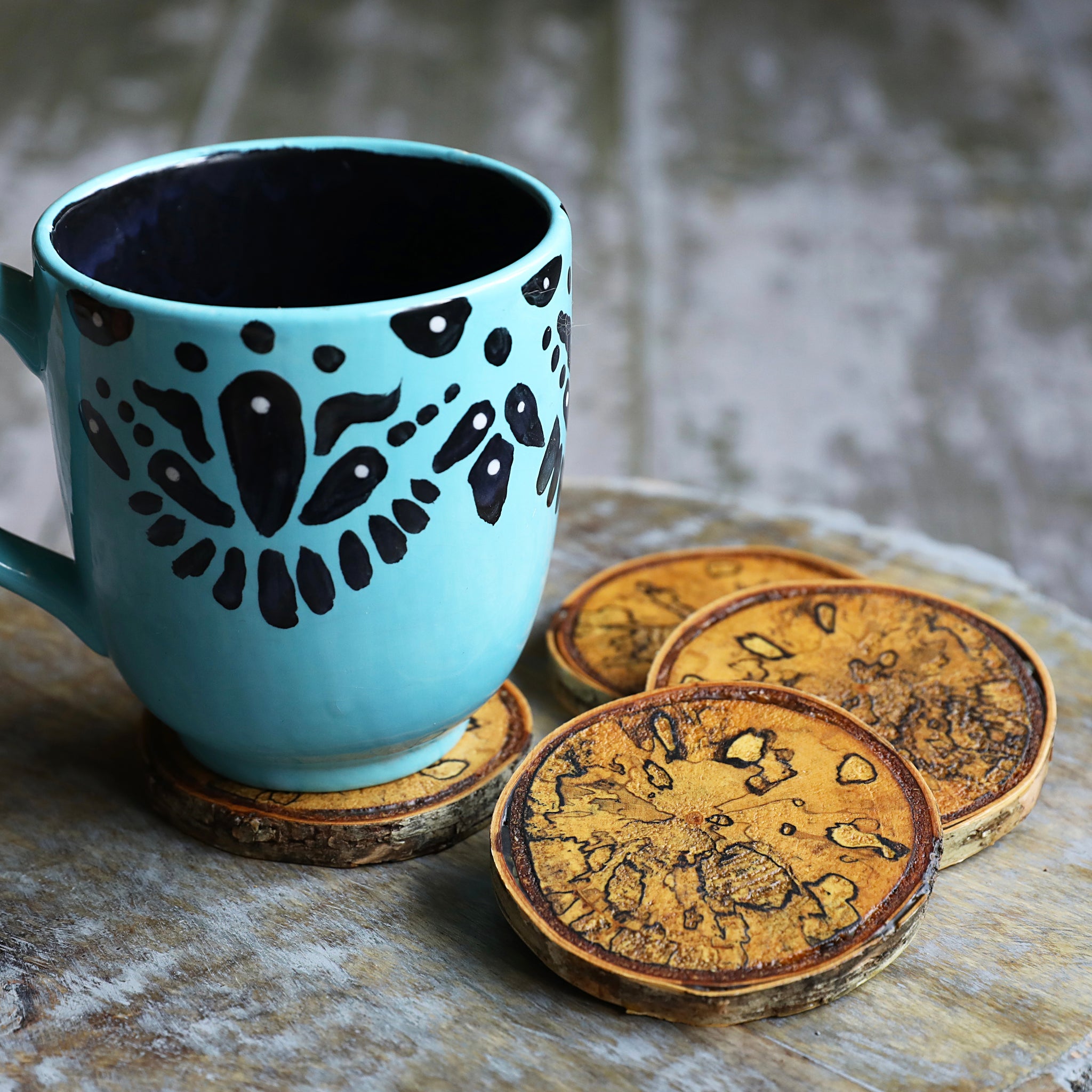 Natural Wood Coasters | With Bark | Tree Wood | ManMadeWoods — ManMade ...